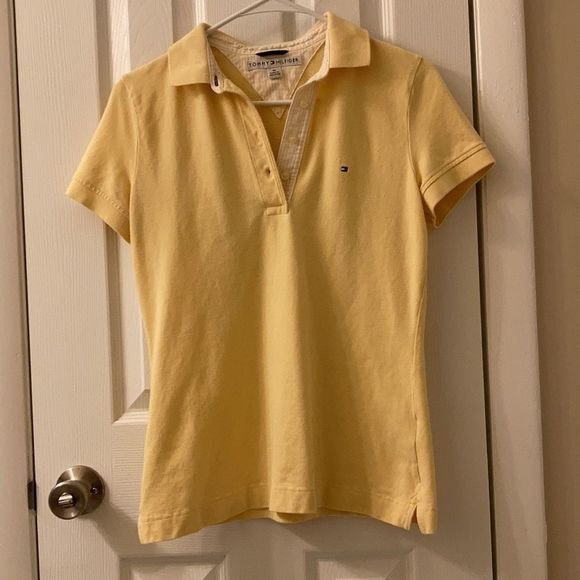Tommy Hilfiger | Tops | Tommy Hilfiger Yellow Polo Size Medium But Runs ...